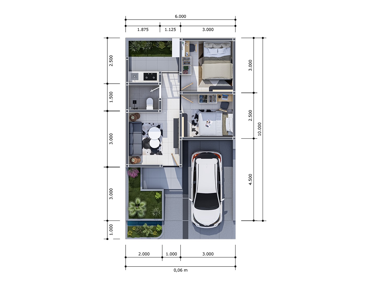 Rumah Type Komersil 36/60 - Pesona Kahuripan